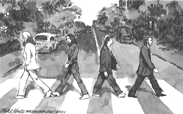 Abbey Road - Mike Keefe Political Cartoon, 12/04/2001