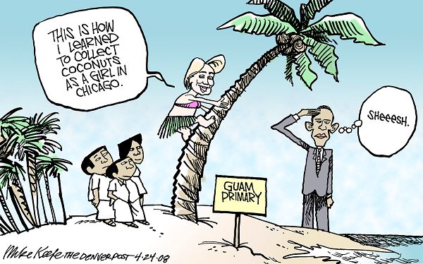 Guam Primary - Mike Keefe Political Cartoon, 04/24/2008