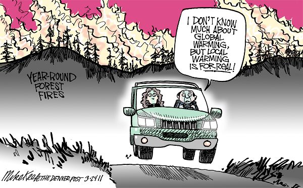 Continual Forest Fires - Mike Keefe Political Cartoon, 03/24/2011